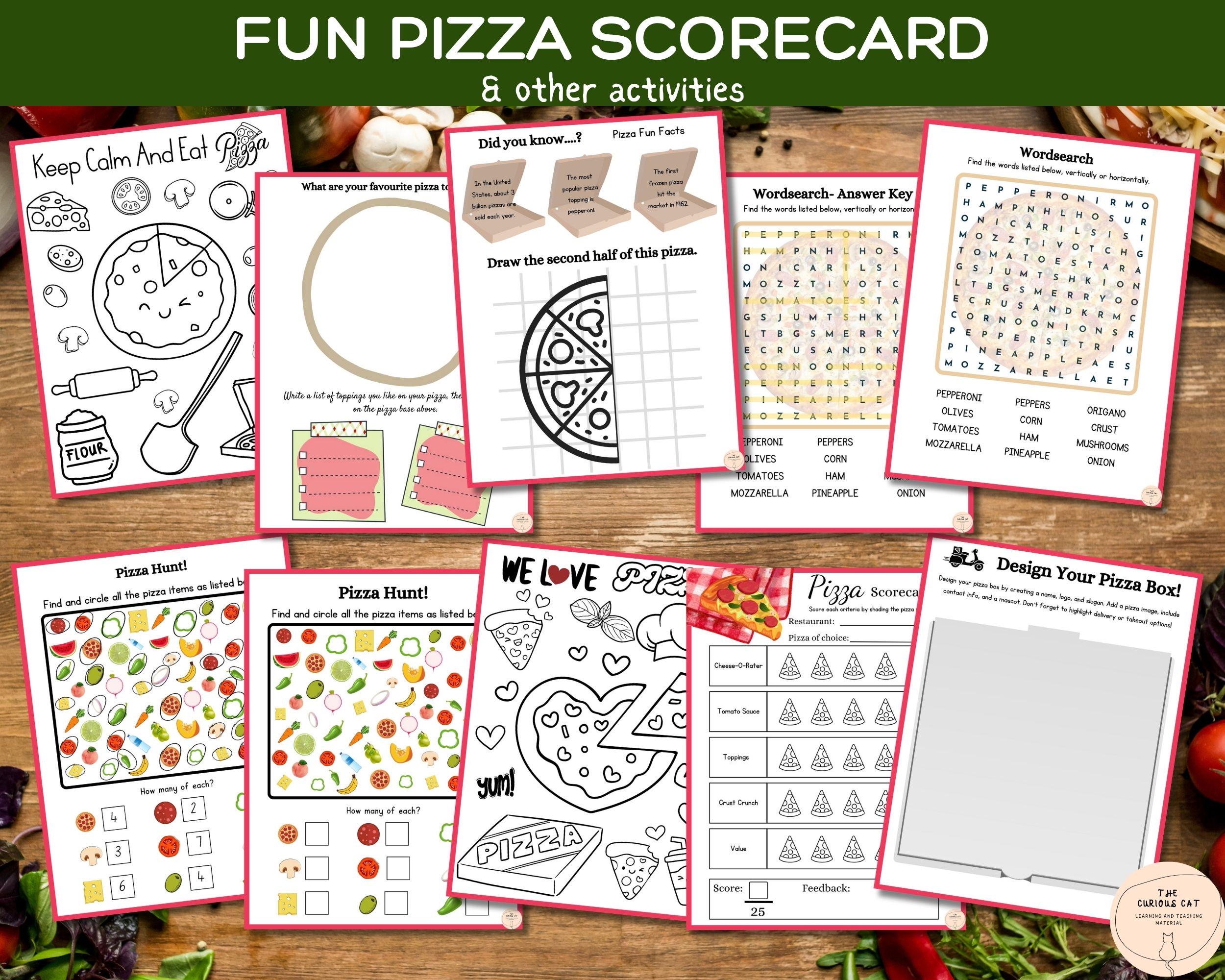 Pizza Party Printables, Italy Theme Activities for Children, Classroom ...