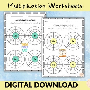 Multiplication Practice, Multiplication Wheels, Numbers 1 to 12, Maths ...