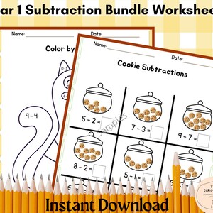 Bundle Subtraction Printables for Year 1/ Subtraction Practice/ Year 1 ...