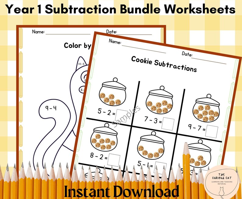 Bundle Subtraction Printables for Year 1/ Subtraction Practice/ Year 1 ...