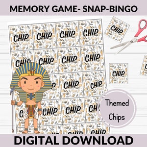 Egyptian-themed Game Set, Kids Printable Games, Ancient Egypt, Bingo ...