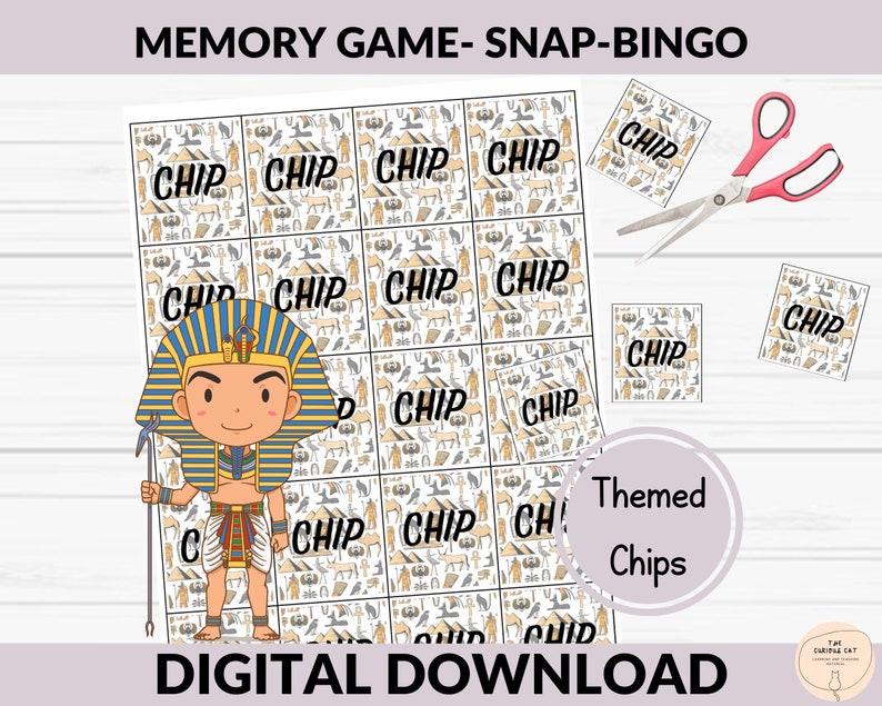 Egyptian-themed Game Set, Kids Printable Games, Ancient Egypt, Bingo ...