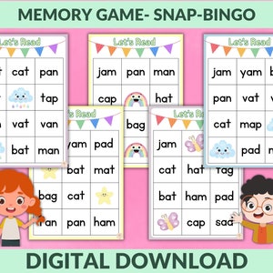 CVC Bingo and Card Games, Printable Bingo Cards and Games, Phonemic ...