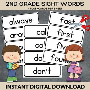2nd Grade Sight Words Flashcards | Dolch Word Lists & Checklists ...