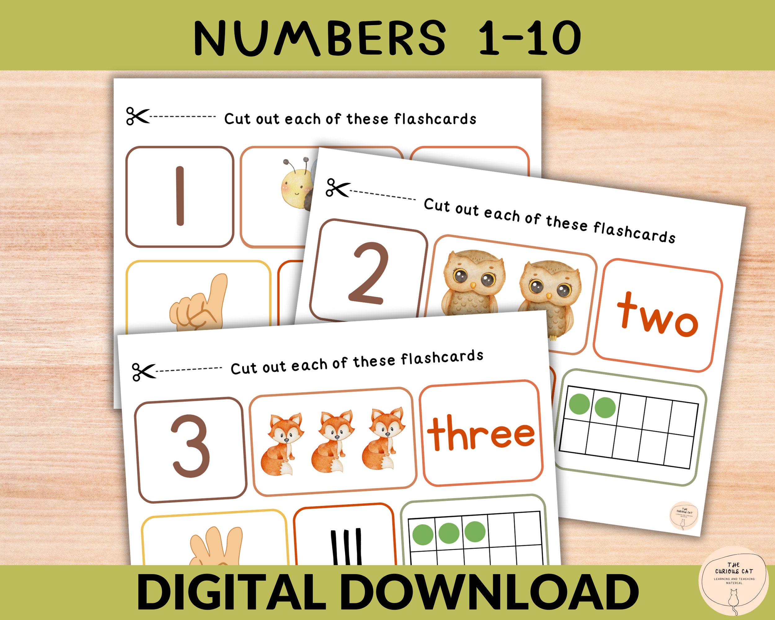 Counting Activity for Kindergarten, Homeschool, Montessori Printable ...