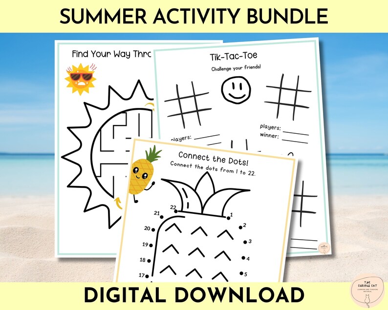 Summer Printable Activity Bundle, Summer Kids Activities, Kids ...