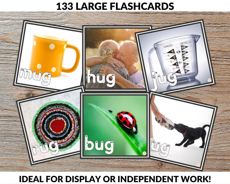 Phonics Printables, Word Picture Flashcards, CVC Cards, Literacy Center ...