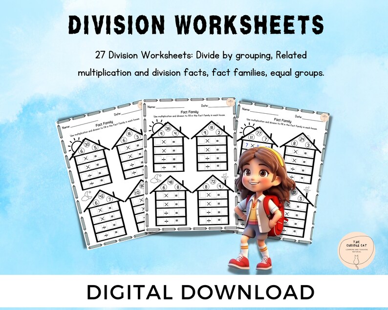 Maths Printables, Division Practice Worksheets, Maths for 2nd and 3rd ...