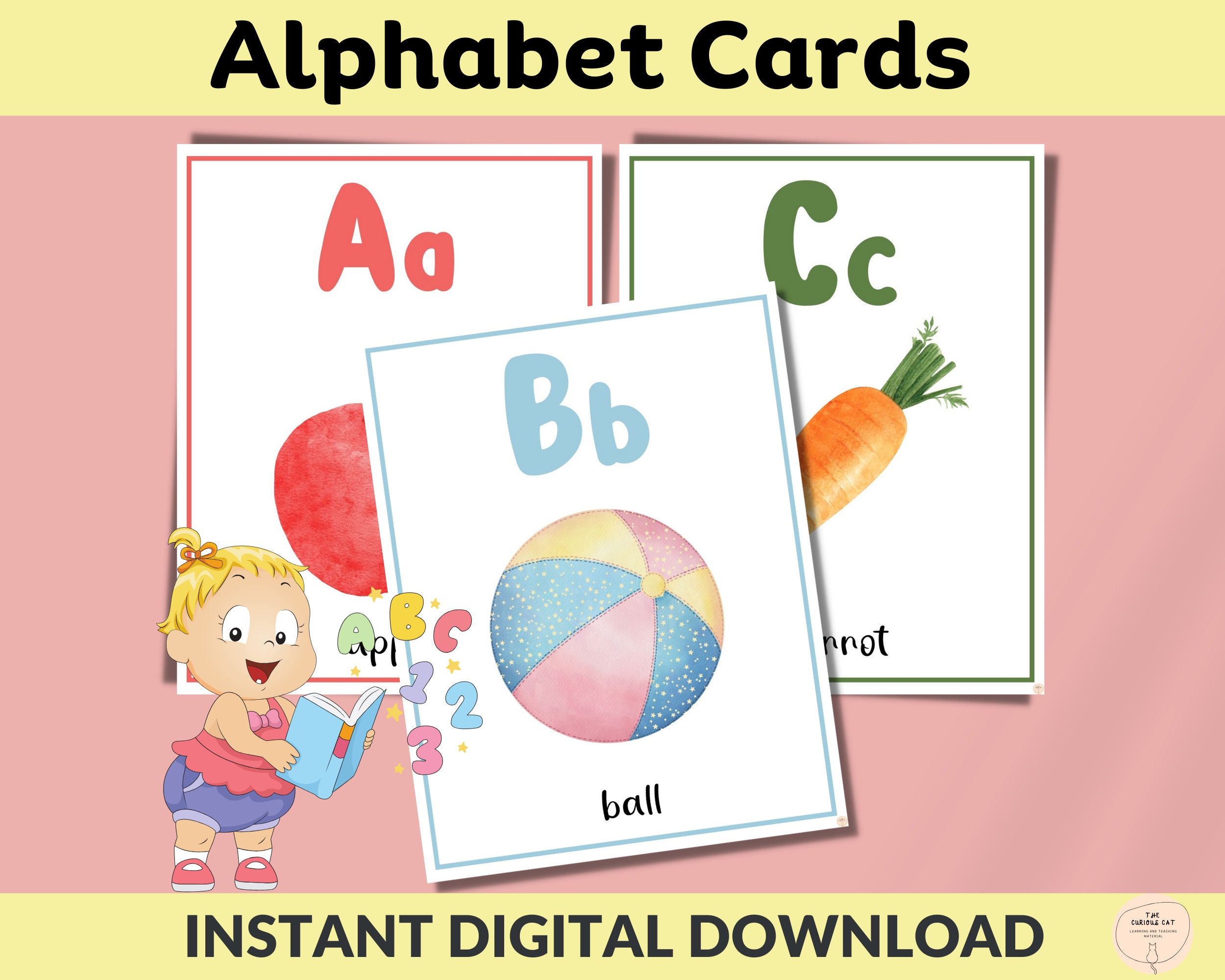 Alphabet Posters, Printable Alphabet Flash Cards, Classroom and Nursery ...
