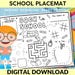 Printable Back to School Activity Placemat - First Day of School ...
