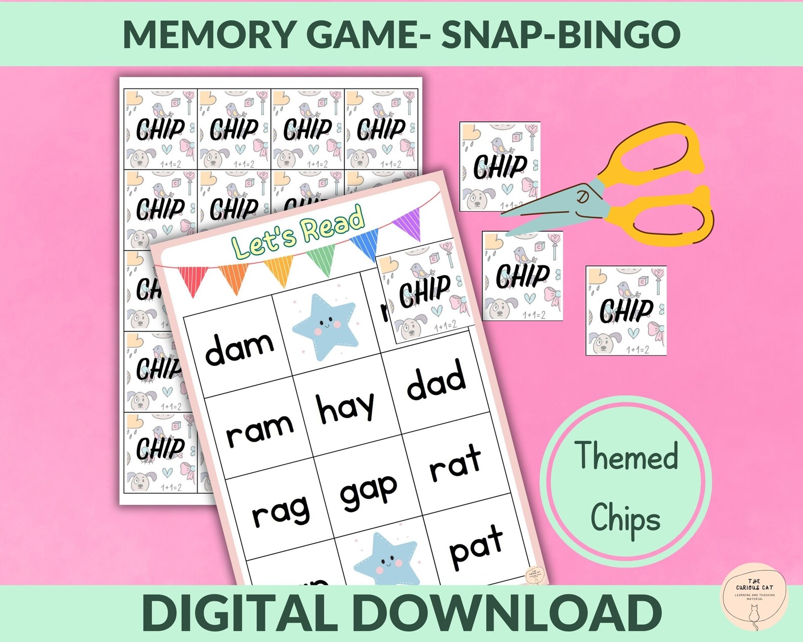 CVC Bingo and Card Games, Printable Bingo Cards and Games, Phonemic ...