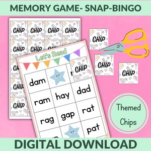 CVC Bingo and Card Games, Printable Bingo Cards and Games, Phonemic ...