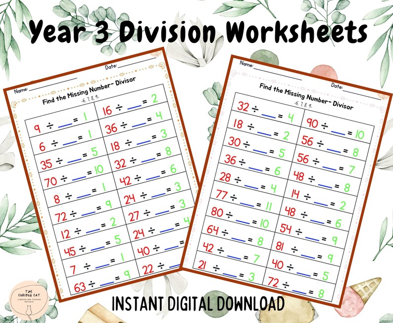 Division Pack for Beginners, Teacher-made Maths Worksheets for 3rd ...