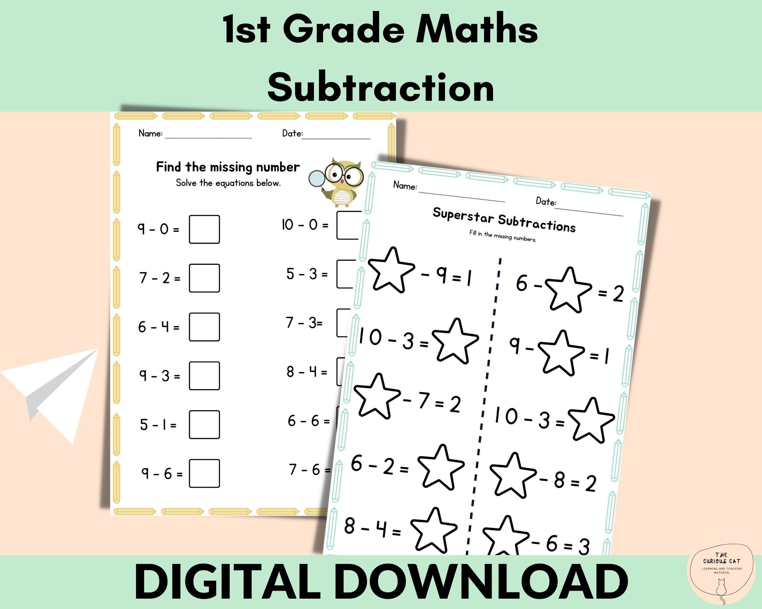 Subtraction Worksheets for 1st Grade, Printables for Subtraction ...