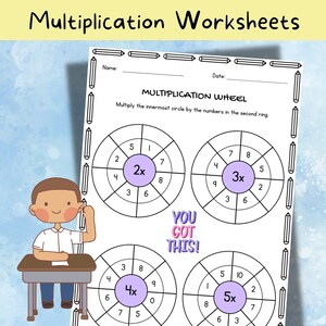 Multiplication Practice, Multiplication Wheels, Numbers 1 to 12, Maths ...