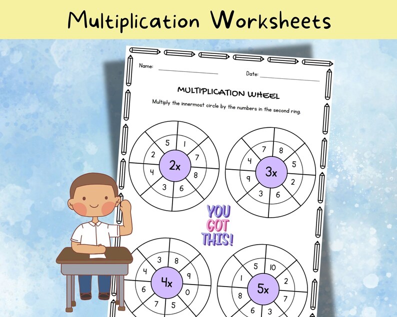 Multiplication Practice, Multiplication Wheels, Numbers 1 to 12, Maths ...