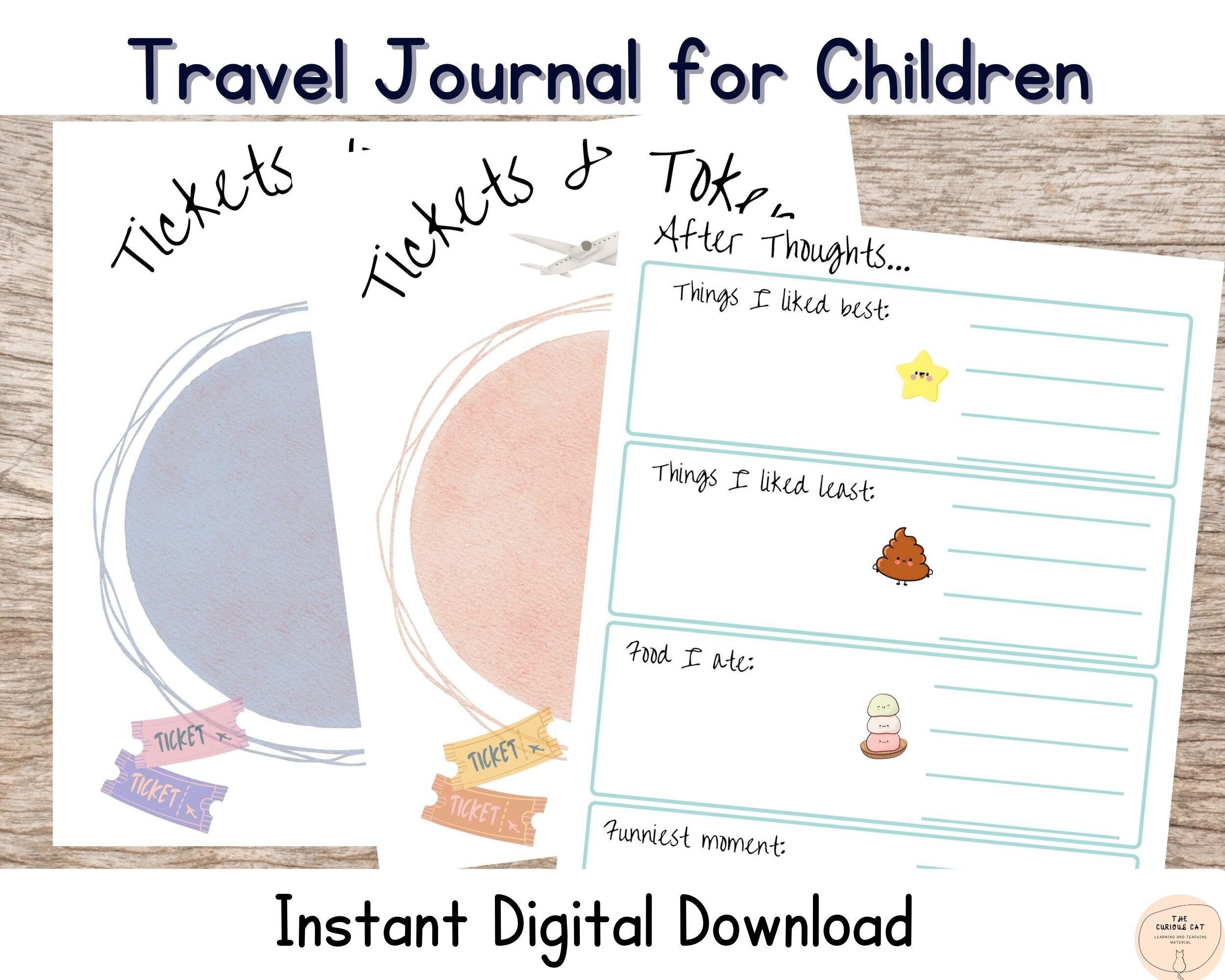 Kids Travel Journal, Vacation Journal for Older Children, Girls, Boys ...