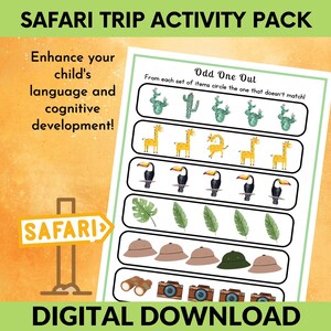 Kindergarten Printable, A Safari Trip Pack for Young Explorers, A ...