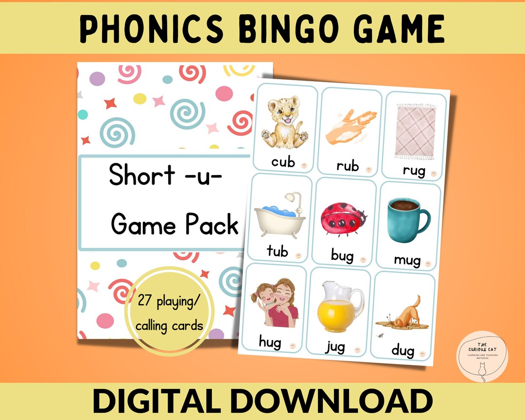 Phonics CVC for Kindergarten, Daycare Literacy CVC Bingo and Card Games ...