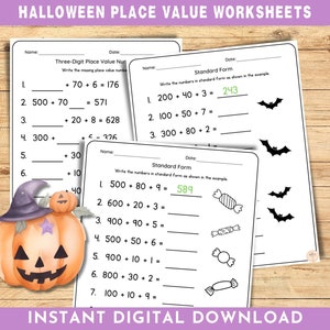 Maths Place Value Worksheets, 2nd and 3rd Grade Maths Printables ...