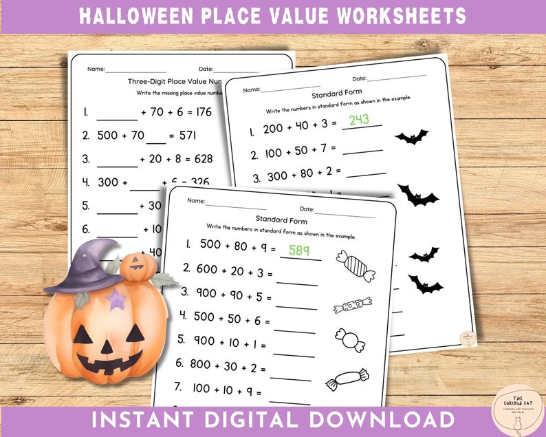Maths Place Value Worksheets, 2nd and 3rd Grade Maths Printables ...