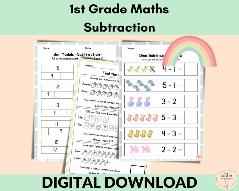 Subtraction Worksheets for 1st Grade, Printables for Subtraction ...