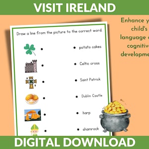 Travel to Ireland Printable for Kids, Educational Pack for Toddlers and ...