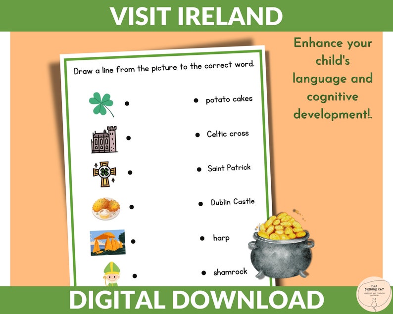Travel to Ireland Printable for Kids, Educational Pack for Toddlers and ...