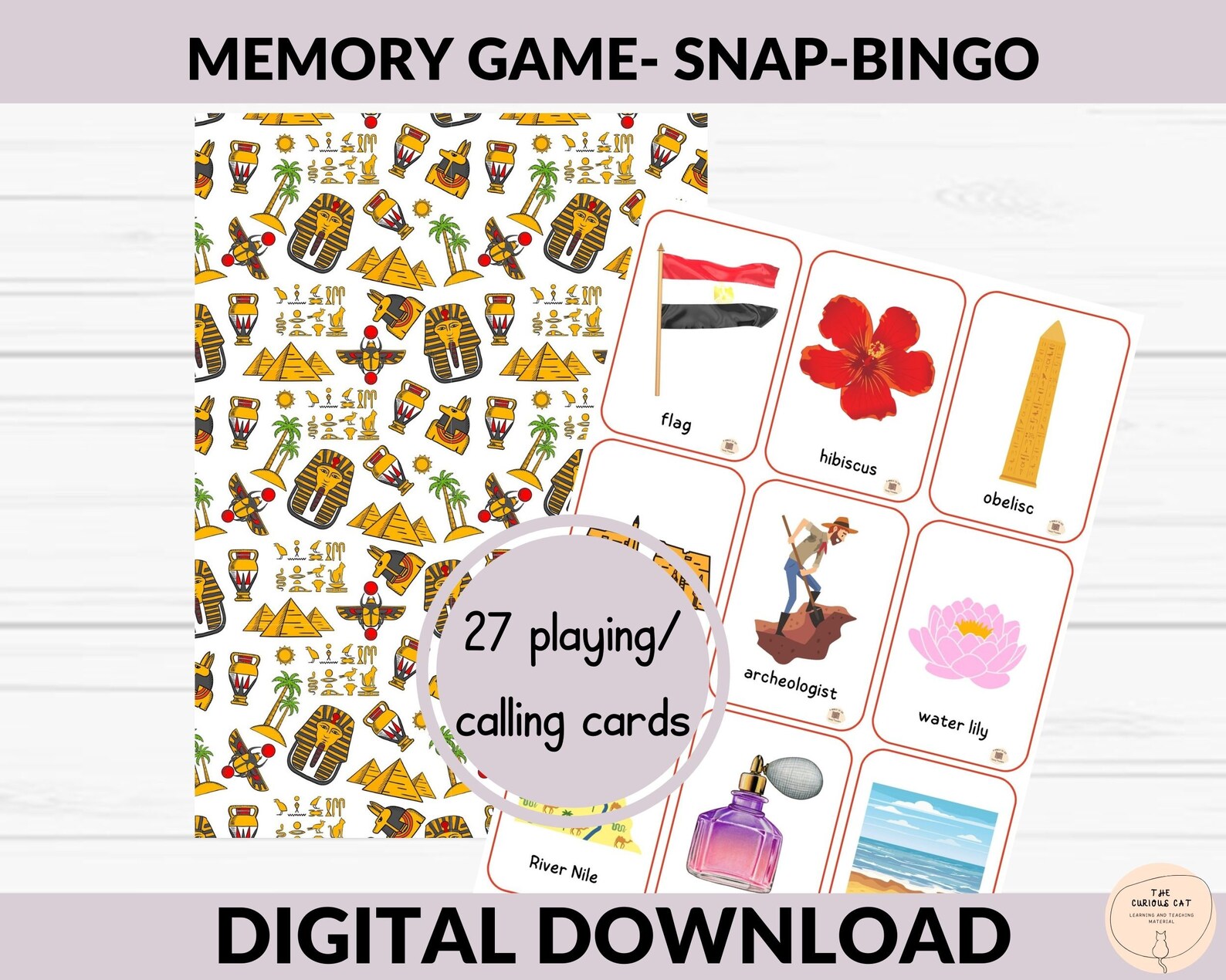 Egyptian-themed Game Set, Kids Printable Games, Ancient Egypt, Bingo ...