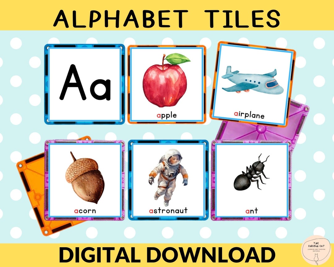 Alphabet Learning Activity, Magnetic Tiles Resource for Pre-k and ...