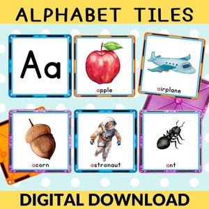 Alphabet Learning Activity, Magnetic Tiles Resource for Pre-k and ...