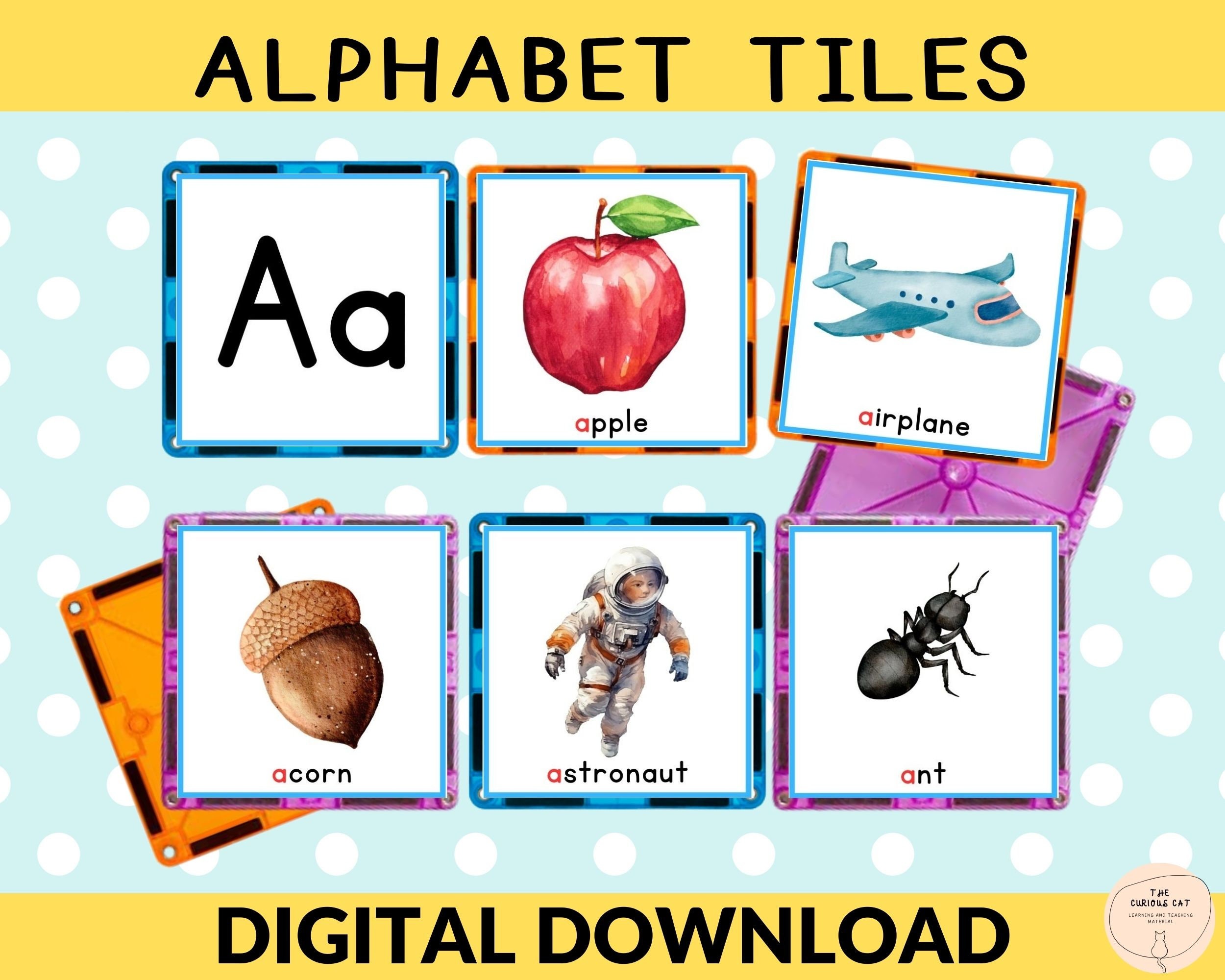 Alphabet Learning Activity | Magnetic Tiles Resource for Pre-k and ...