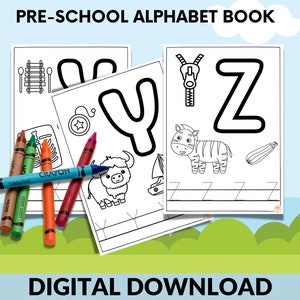 Kindergarten, Daycare Worksheets, Kids Alphabet Coloring & Tracing Book ...