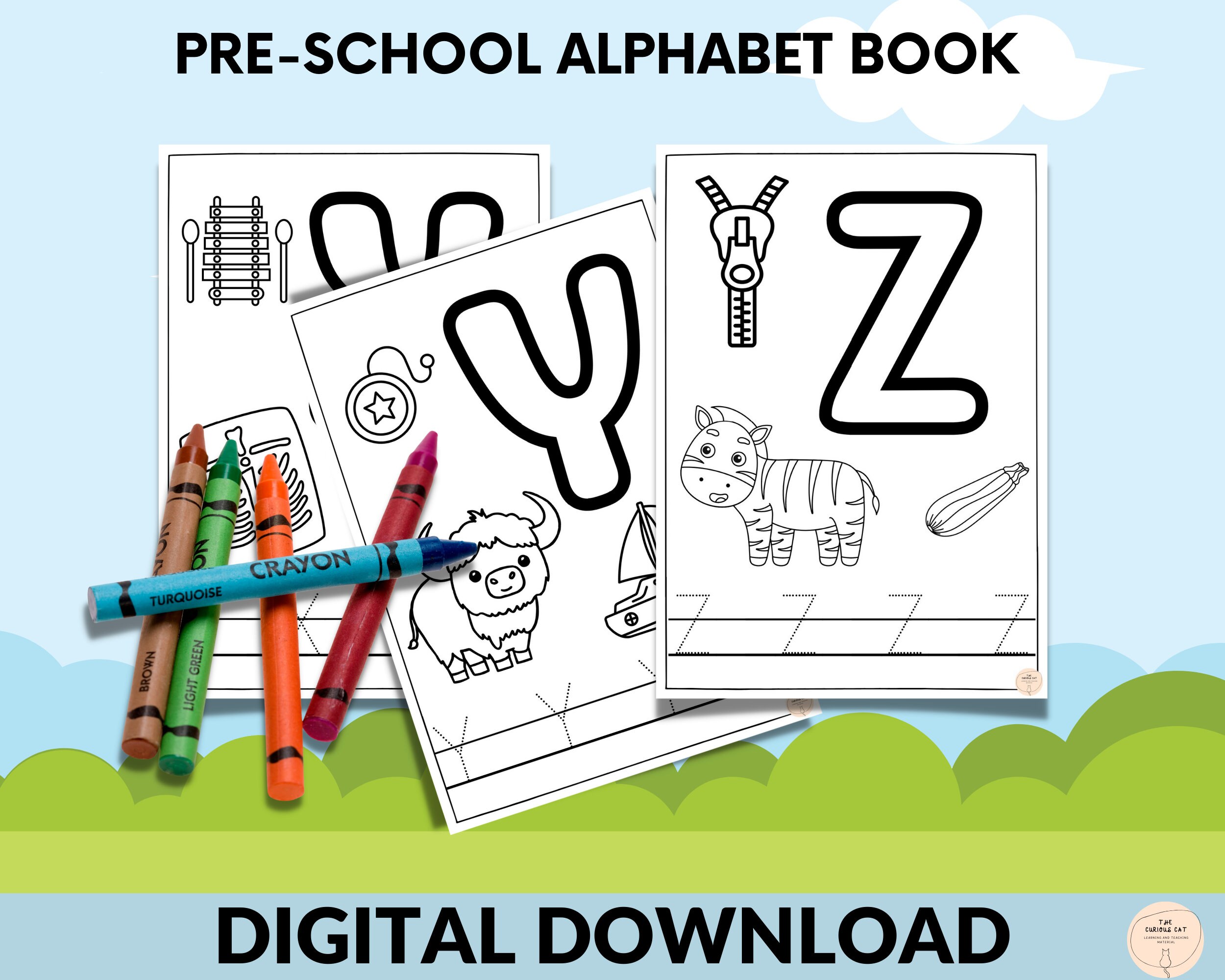 Kindergarten, Daycare Worksheets, Kids Alphabet Coloring & Tracing Book ...