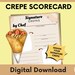 Kids Worksheet, Crepe Rating Activity, Pajama Party Activity Idea ...