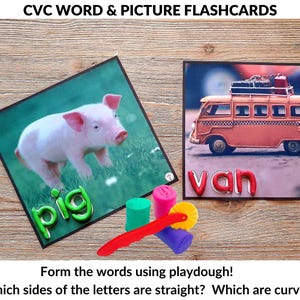 Phonics Printables, Word Picture Flashcards, CVC Cards, Literacy Center ...