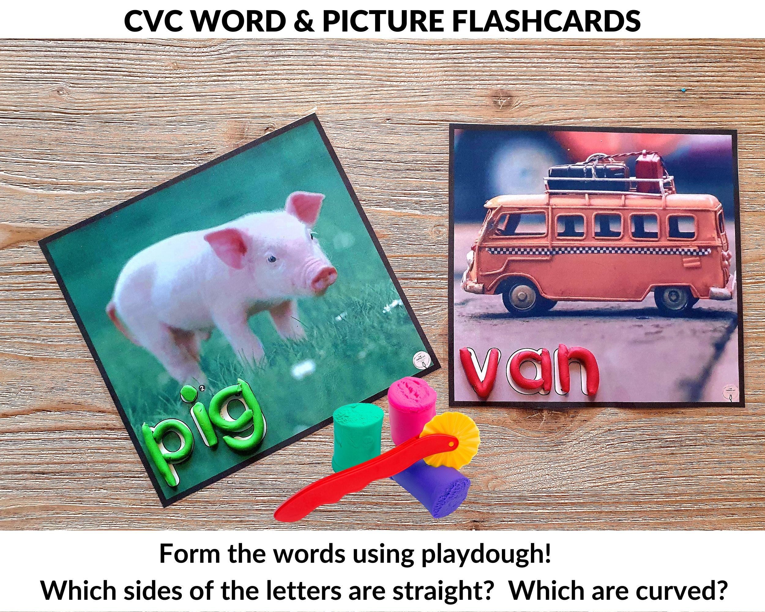 Phonics Printables, Word Picture Flashcards, CVC Cards, Literacy Center ...