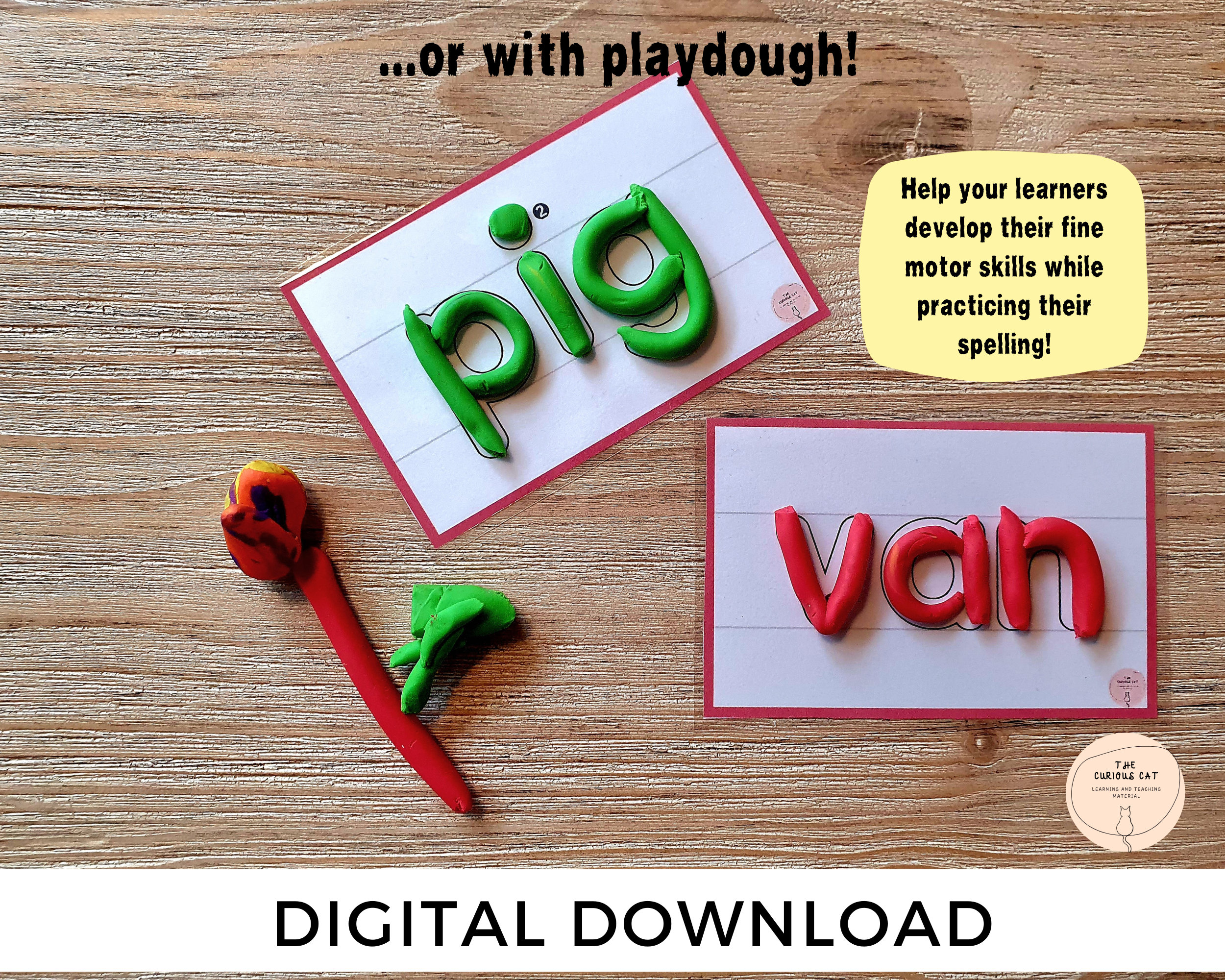 Phonics Tracing Flashcards, CVC Word Families Reading, Writing and ...