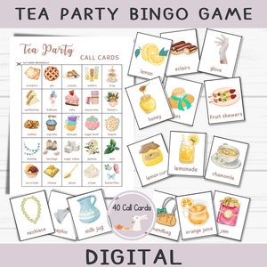 Tea Party Bingo Cards, Tea Party Games, Kids Printable Garden Party ...