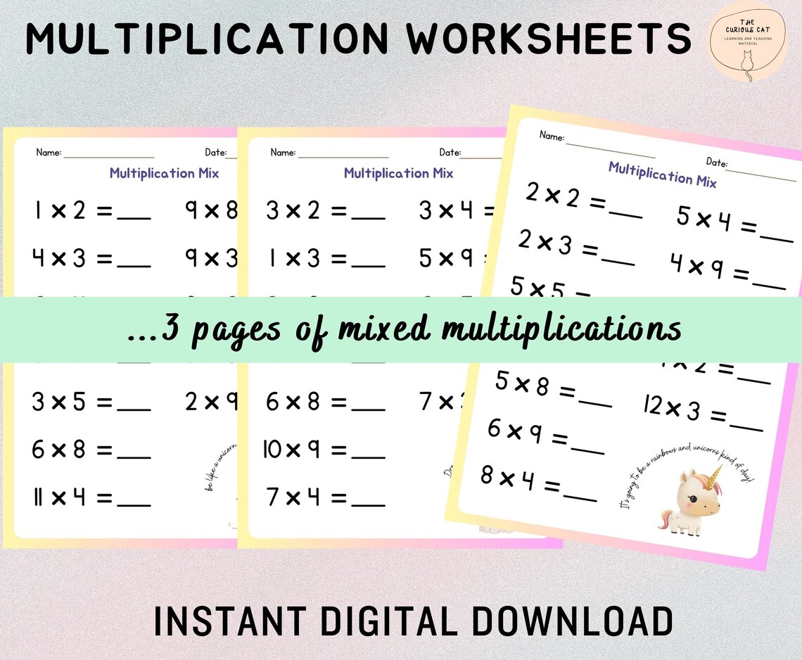 Multiplication Worksheets, Maths Revision, Multiplication Revision ...