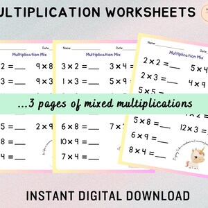 Multiplication Worksheets, Maths Revision, Multiplication Revision ...