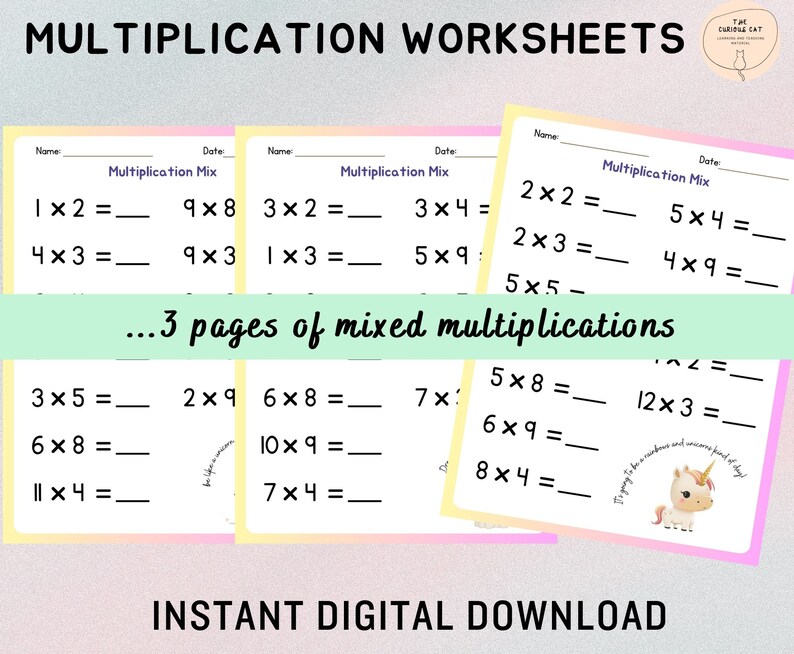 Multiplication Worksheets, Maths Revision, Multiplication Revision ...