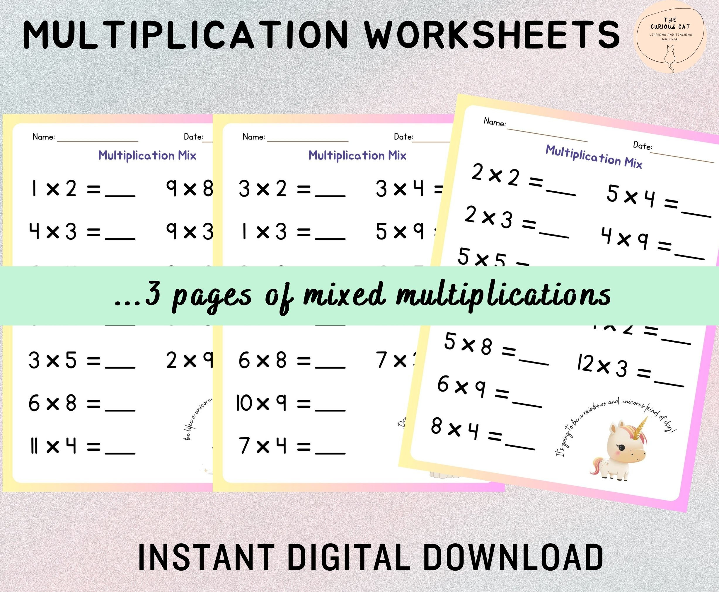 Multiplication Worksheets, Maths Revision, Multiplication Revision ...