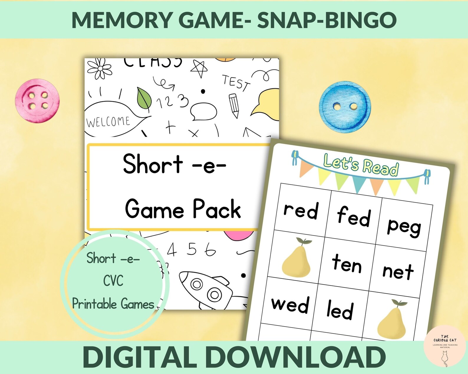 Kindergarten Phonics Game, Printable Bingo Cards & Games, Phonemic ...