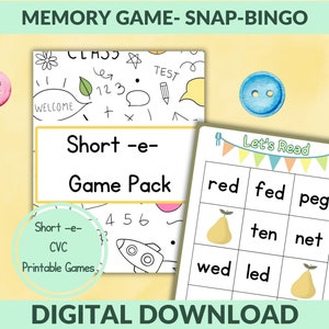 Kindergarten Phonics Game, Printable Bingo Cards & Games, Phonemic ...