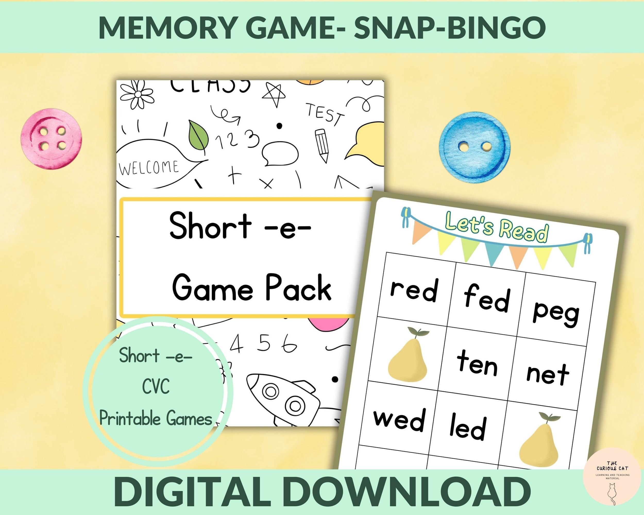 Kindergarten Phonics Game, Printable Bingo Cards & Games, Phonemic ...