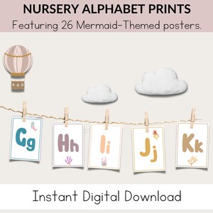 Alphabet Posters, Nursery Decor, Educational Wall Art Printable, ABC ...