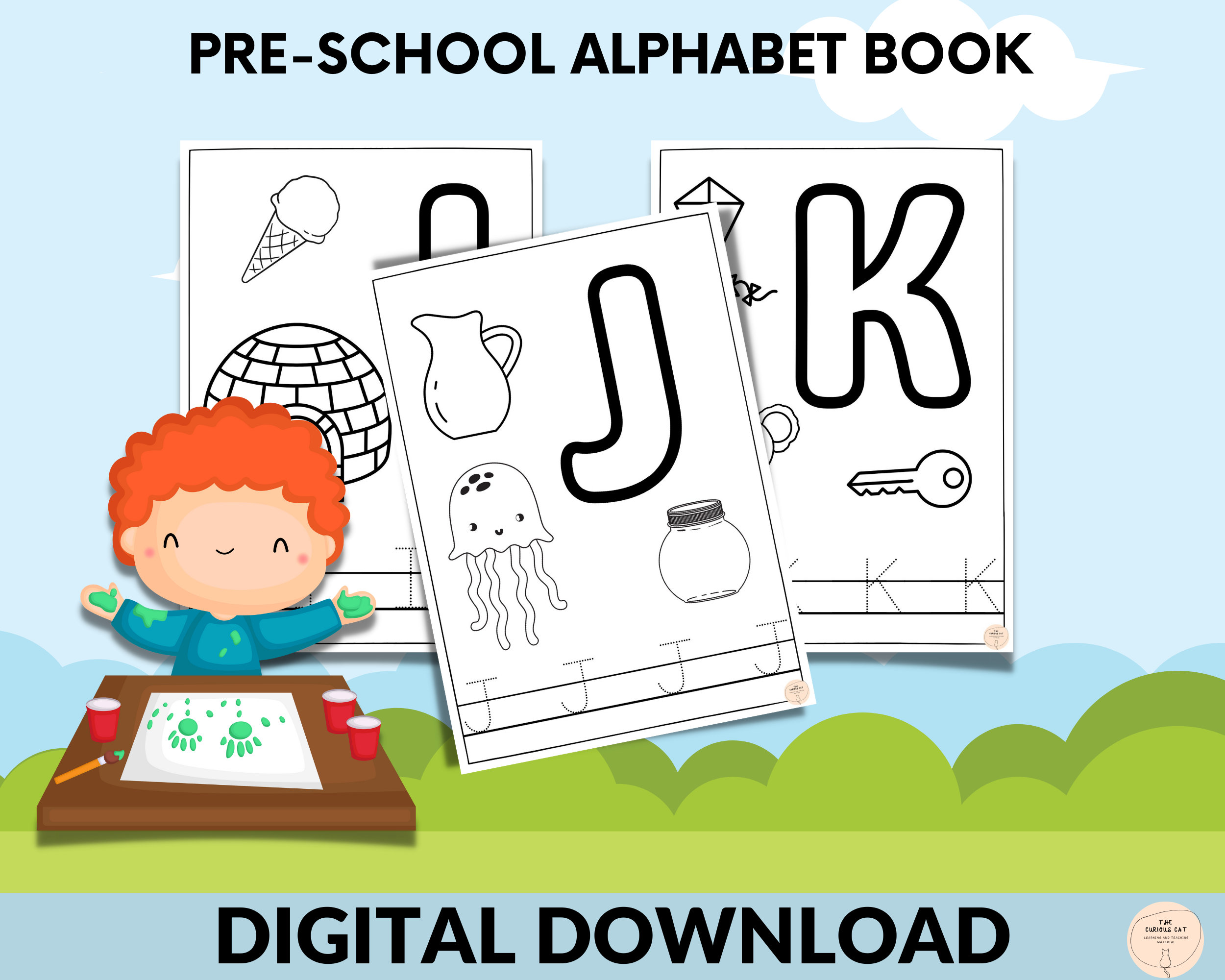 Kindergarten, Daycare Worksheets, Kids Alphabet Coloring & Tracing Book ...