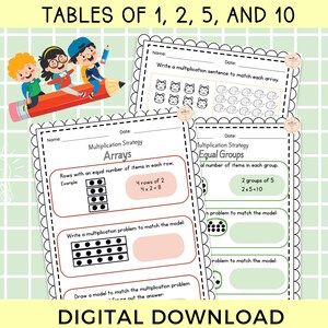 Multiplication Worksheets, Maths Printables for 1st and 2nd Grade ...