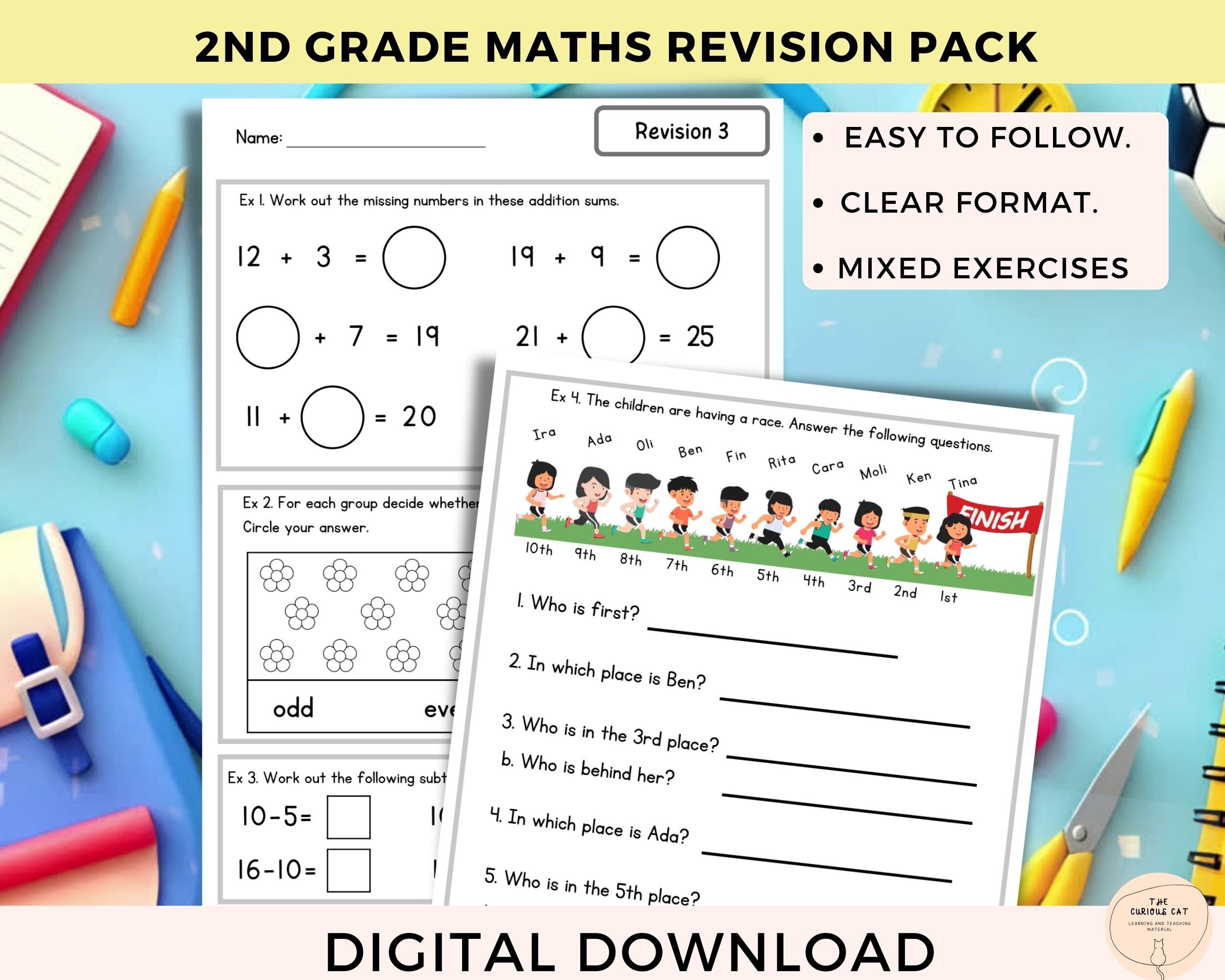 2nd Grade Maths Revision Worksheets, Printable Resources for Second ...